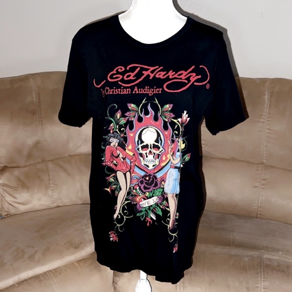 Ed Hardy | Shirts | Ed Hardy Vintage Graphic Print Tshirt | Poshmark